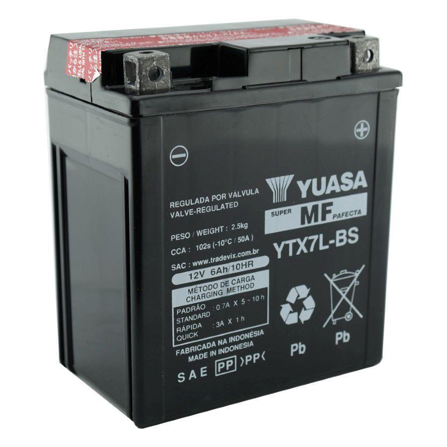 Bateria Yuasa YTX7L-BS, 12V, 6Ah, Twister, Tornado, Falcon, Hornet, Lead, CB300 Fazer 250 ...