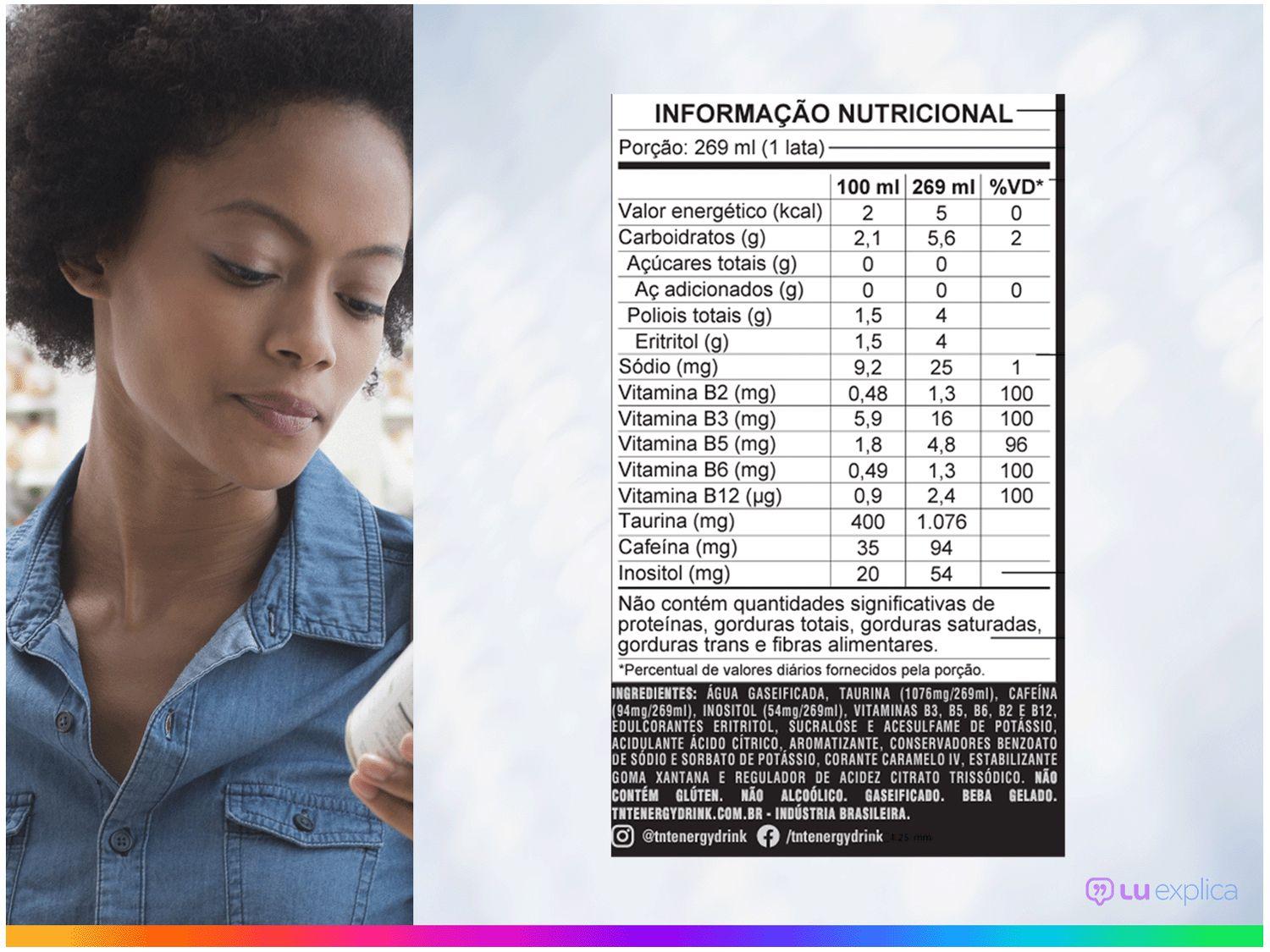 Bebida Energética TNT Zero Açúcar Original 269ml