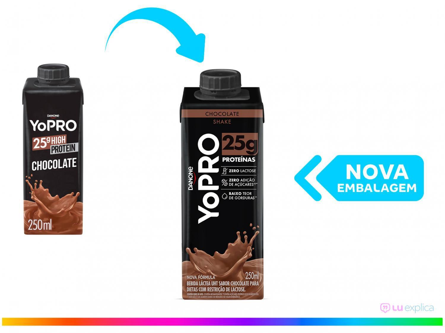 Bebida Láctea UHT com 25g de Proteínas YoPRO Chocolate Sem Lactose Zero ...