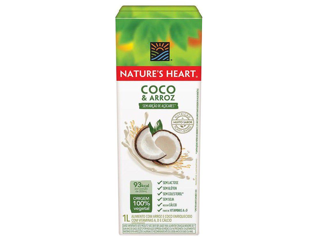 Bebida Vegetal de Coco e Arroz Natures Heart 1L
