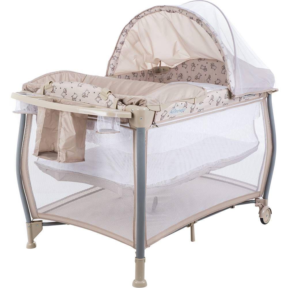 Berço Portátil Aconchego Beige (Bege) - Burigotto - Berço - Magazine Luiza