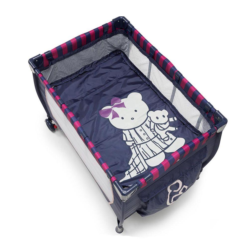 Berço Portátil Ninho II Galzerano Azul Marinho e Rosa Pink - Berço ...