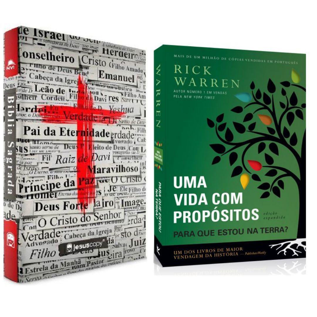 Bíblia Jesus Copy Cruz Nvi Capa Dura Edição Especial + Livro Uma Vida ...