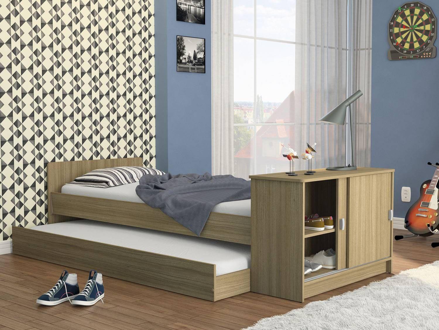 Bicama Solteiro 78x188cm Politorno Barueri - com Armário Embutido 2 ...