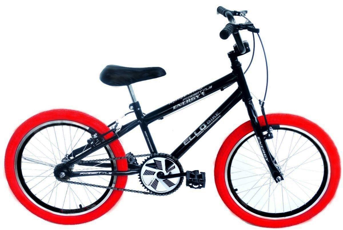 Bicicleta Aro 20 Tipo Cross Free Style Bmx Preta/Vermelho - Ello Bike ...
