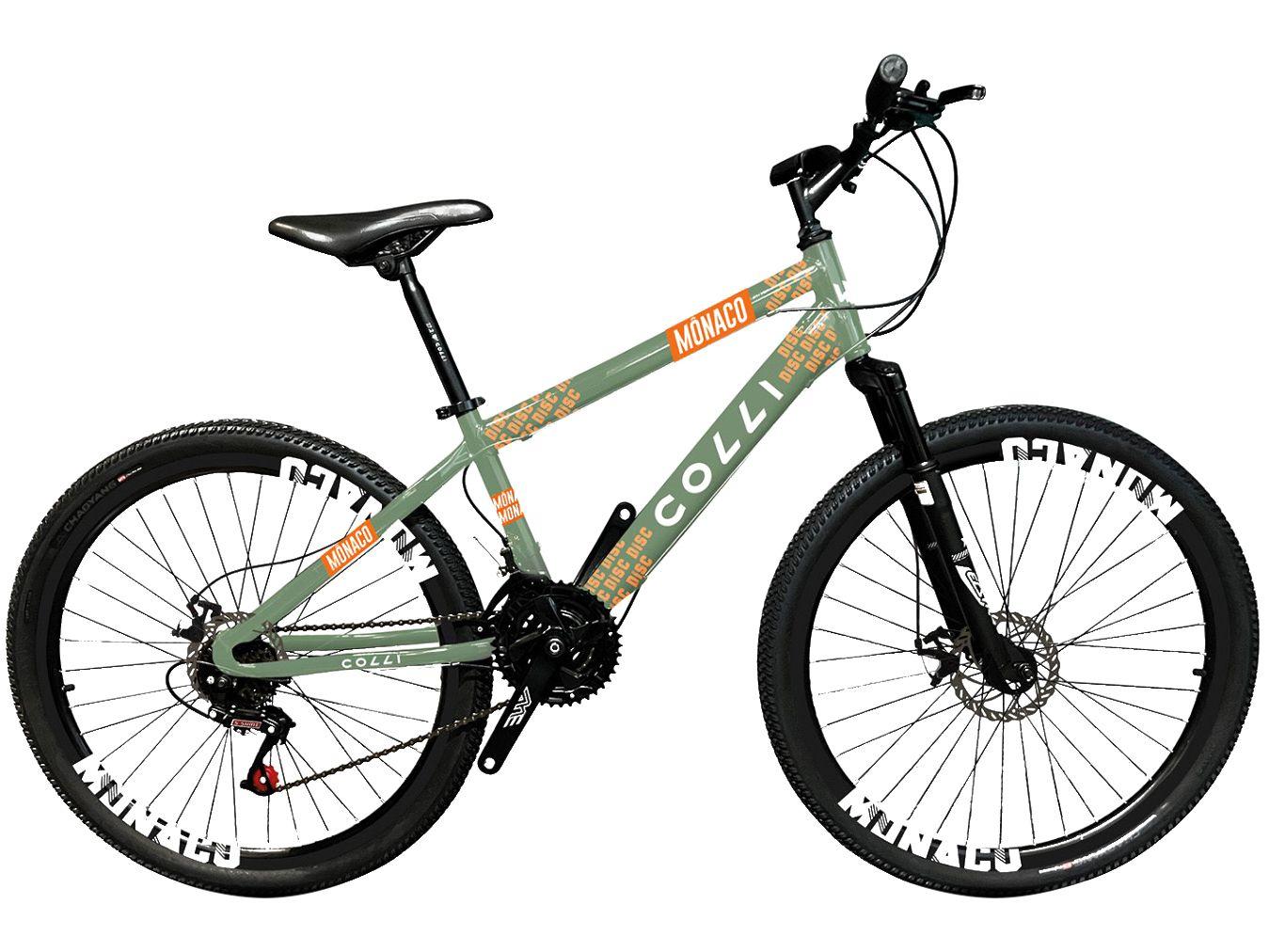 Bicicleta Aro 26" Colli Mônaco Freio a Disco de Aço 21 Marchas - Verde ...