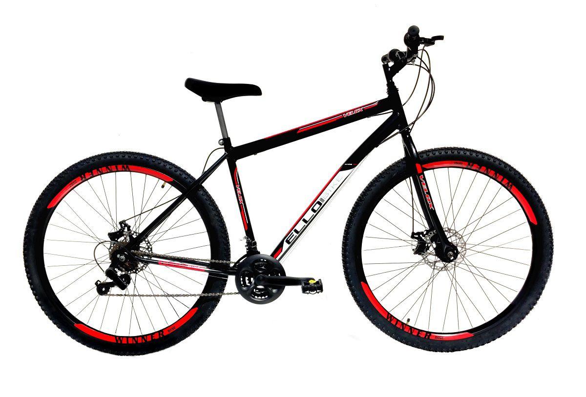 Bicicleta Aro 29 Freio a Disco 21M. Velox Preto/Vermelho - Ello Bike ...