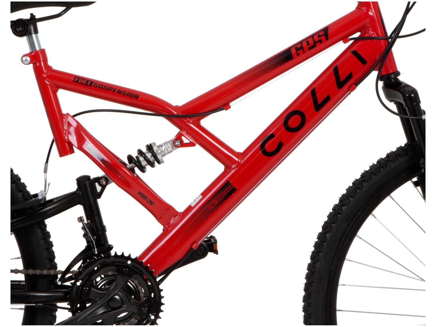 Bicicleta Colli Bike GPS Pro Aro 26 21 Marchas Dupla Suspensão Freio V ...
