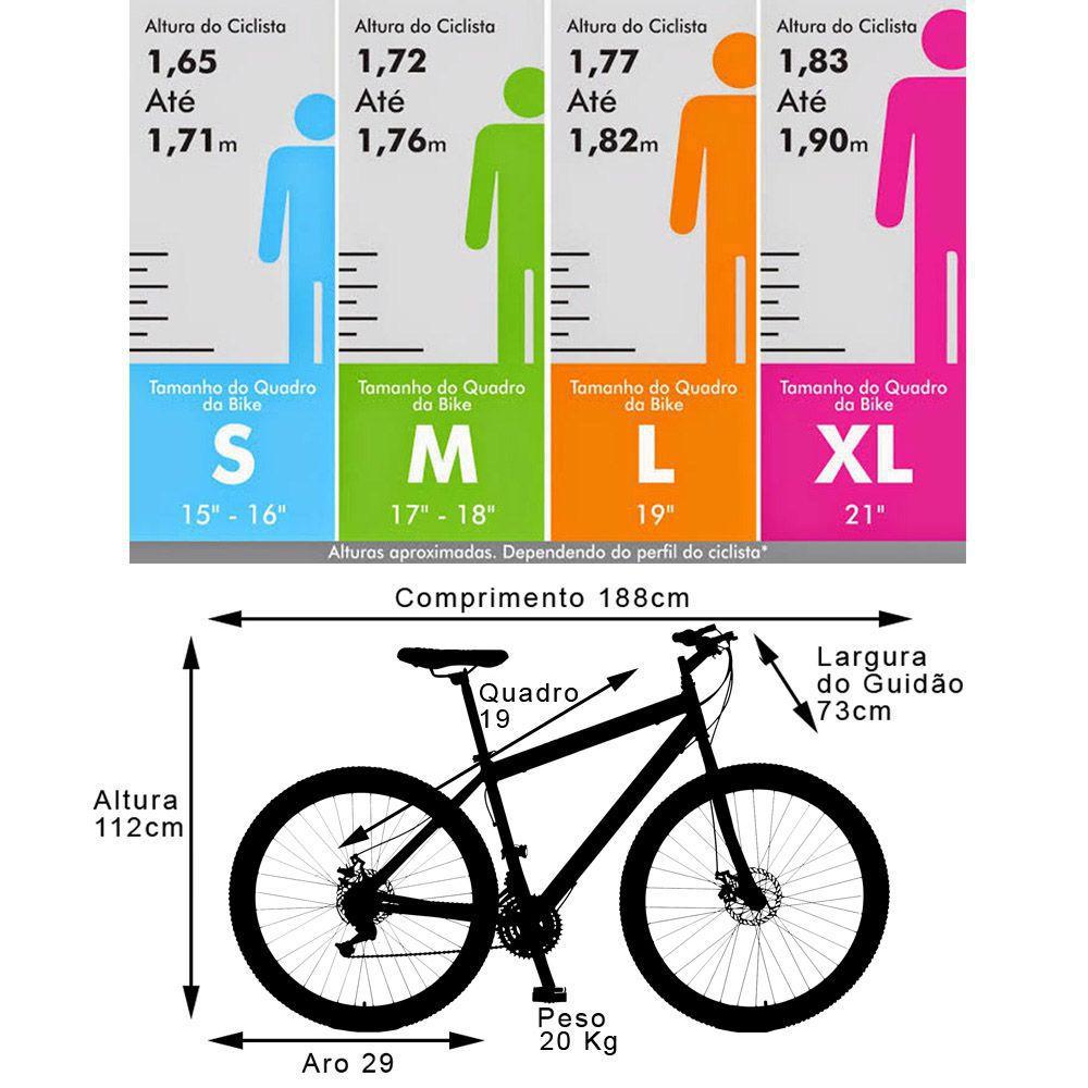 Bicicleta Esportiva Aro 29 Freio a Disco Sparta Quadro 19 Aço Preto ...