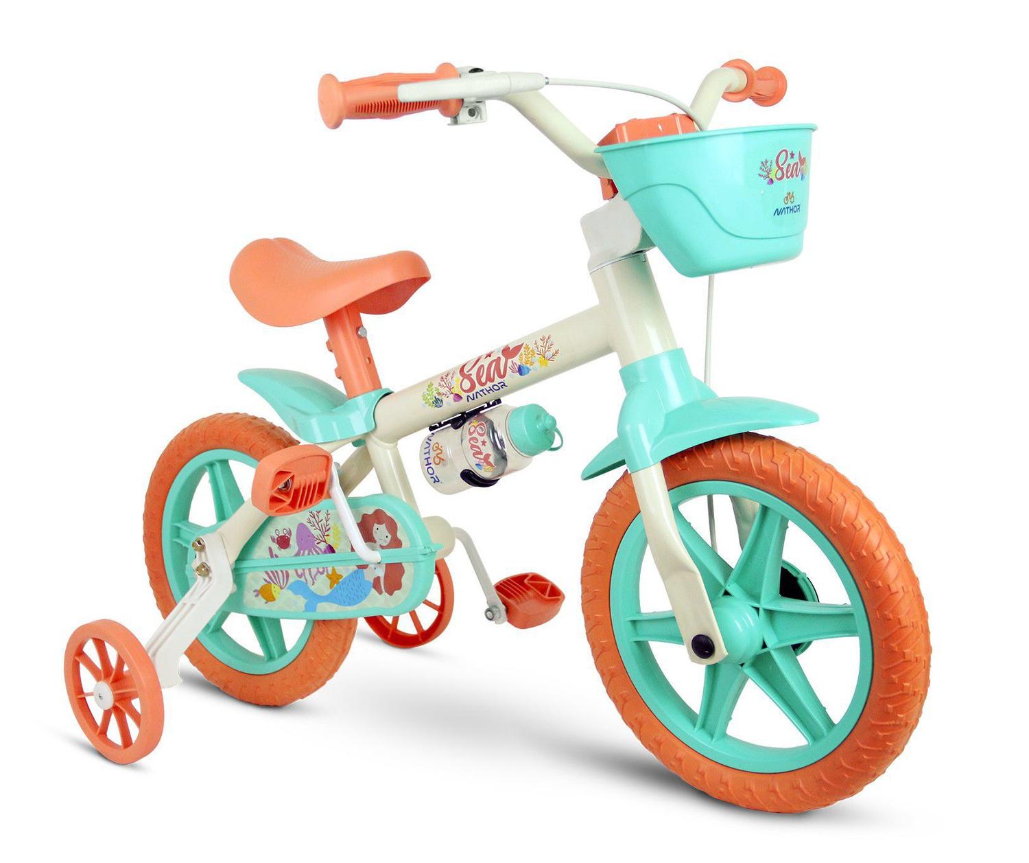 Bicicleta Infantil Aro 12 Com Rodinhas Menina - Sea - Nathor ...