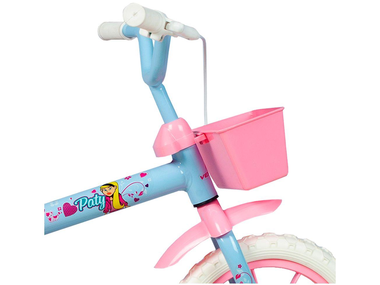 Bicicleta Infantil Aro 12 Verden Bikes Paty Azul Bebê e Rosa com Rodinhas
