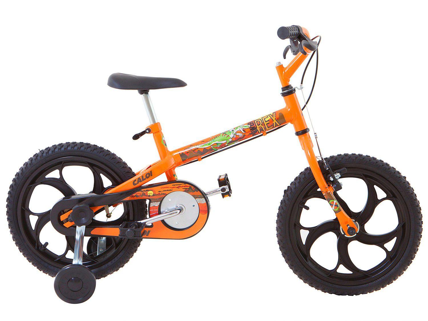 Bicicleta Infantil Aro 16 Caloi Power Rex Laranja - com Rodinhas ...