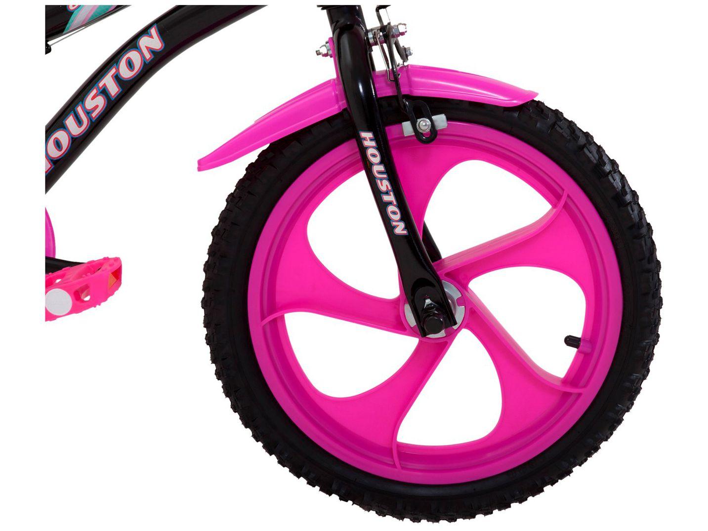 Bicicleta Infantil Aro 16 Houston Tina Rosa - com Rodinhas - Bicicleta ...