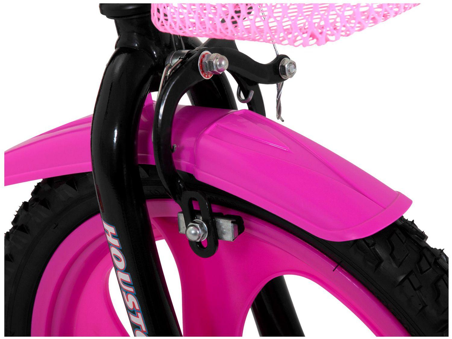 Bicicleta Infantil Aro 16 Houston Tina Rosa - com Rodinhas - Bicicleta ...