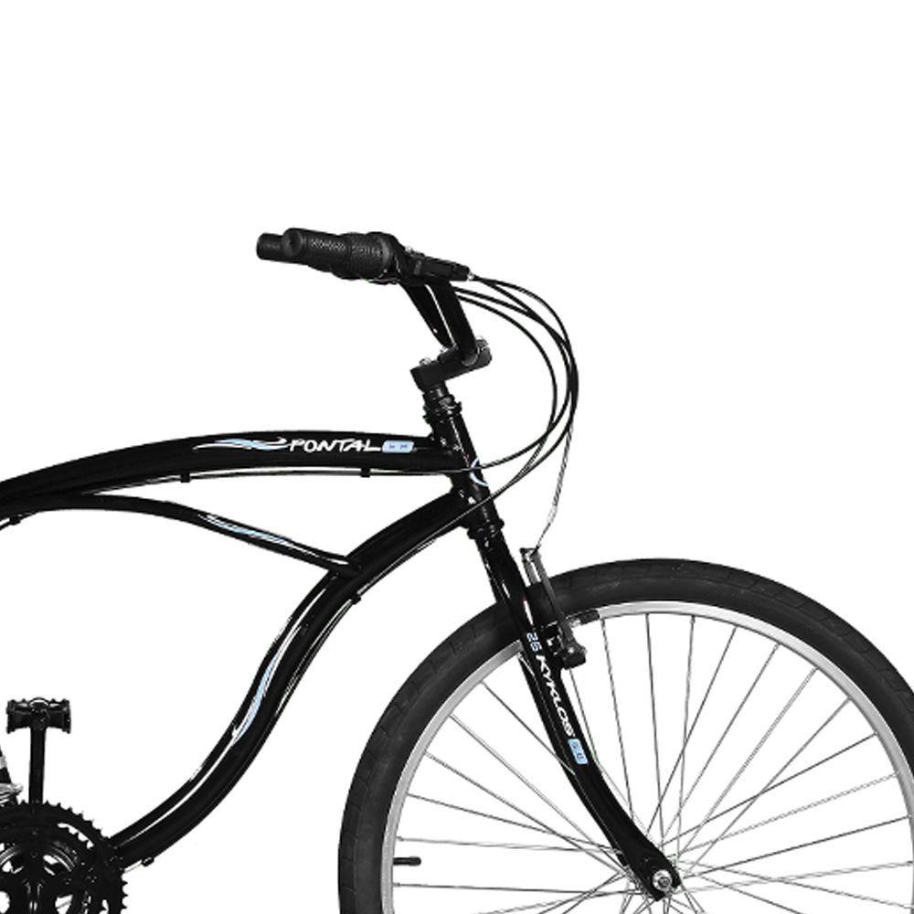 Bicicleta Kyklos Aro 26 Pontal 6.8 Freio Manual com Bagageiro Preto ...