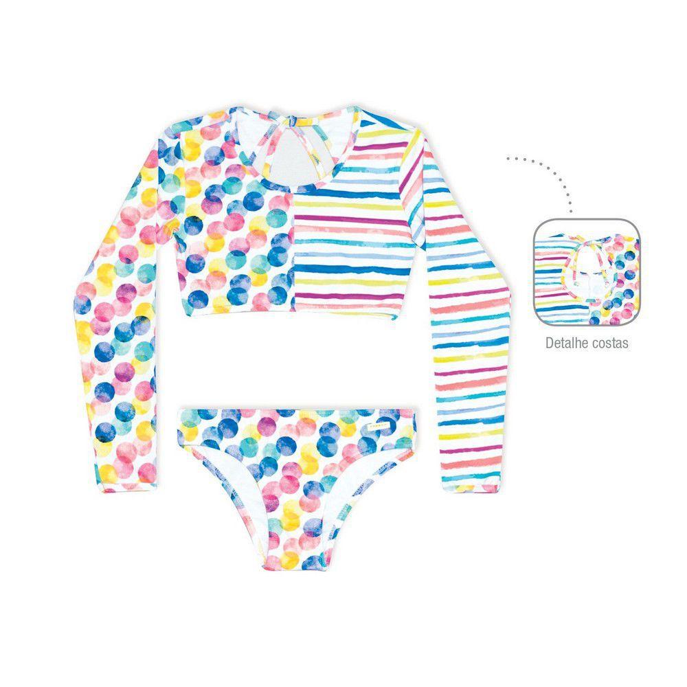 Biquíni infantil calcinha e cropped com fator de proteção solar ...
