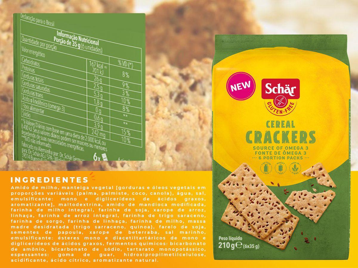 Biscoito Crackers Multigrãos sem Glúten e Lactose Schar 210g - Biscoito ...