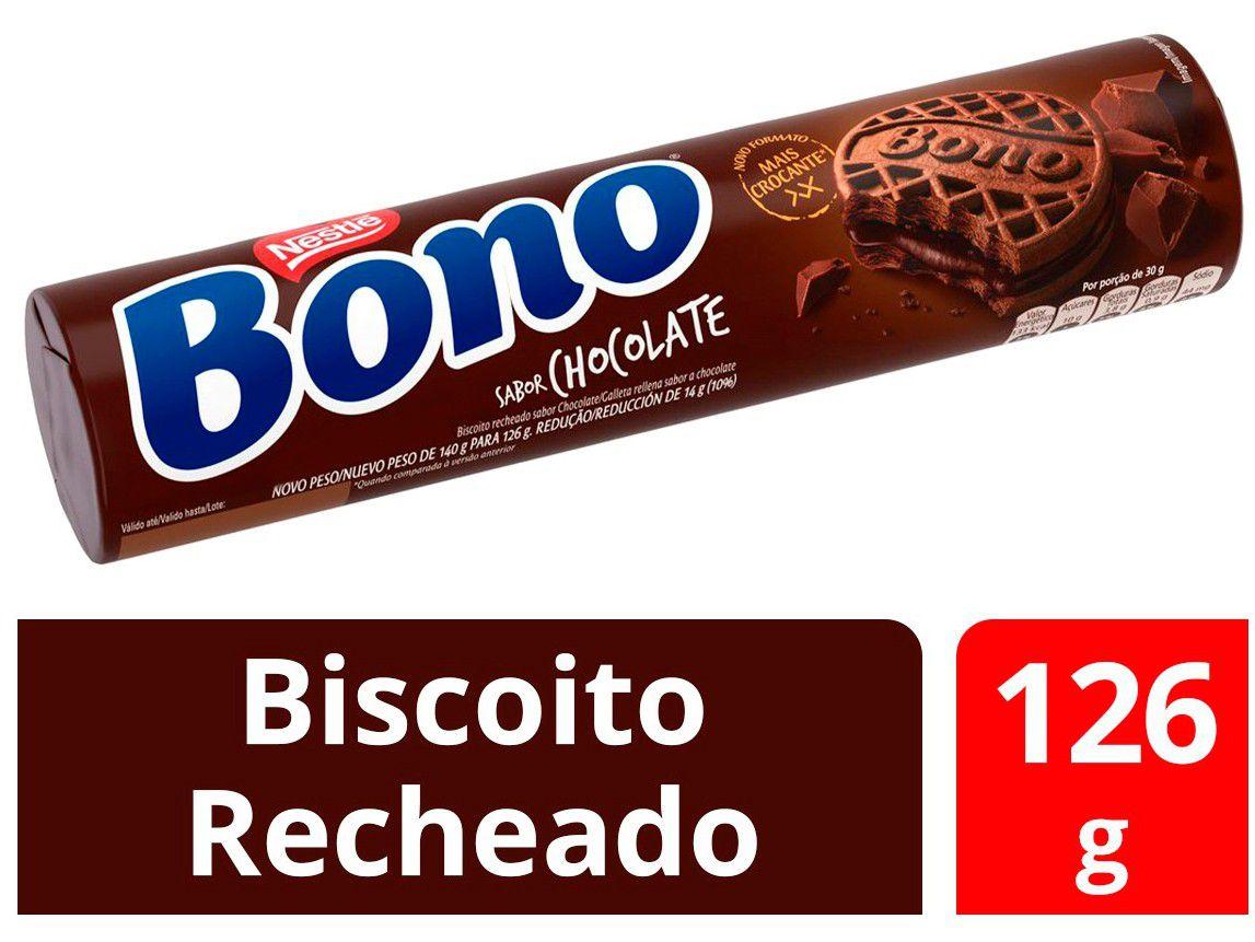 Biscoito Recheado Chocolate Bono 126g