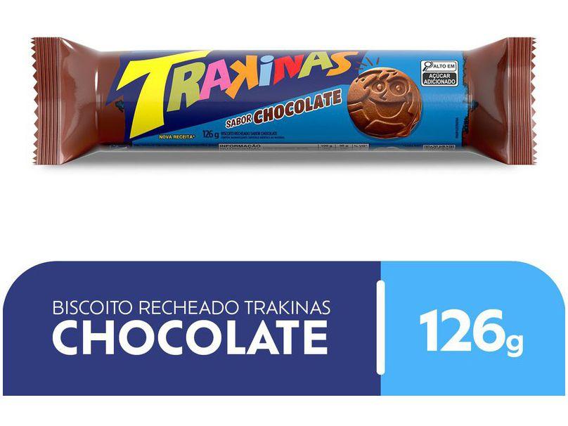 Biscoito Recheado Chocolate Trakinas 126g