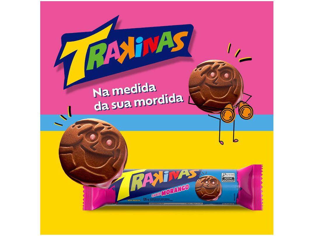 Biscoito Recheado Morango Trakinas 126g