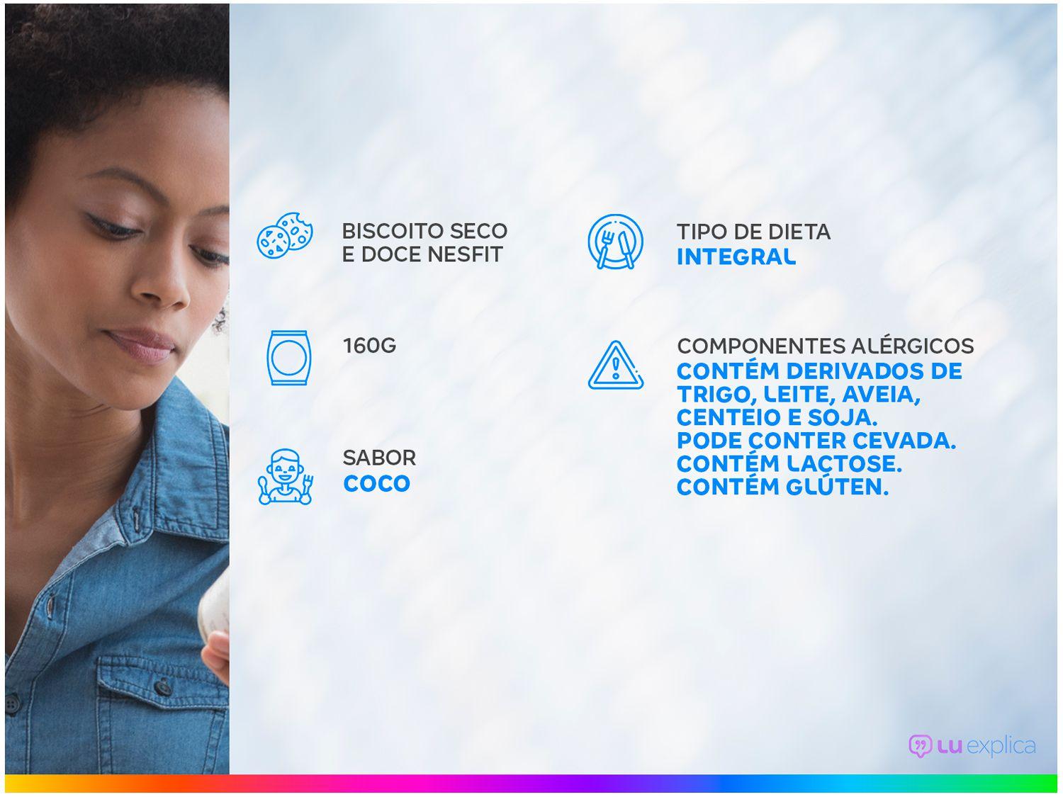 Biscoito Seco e Doce Coco Integral Nesfit 160g - Biscoito / Bolacha ...