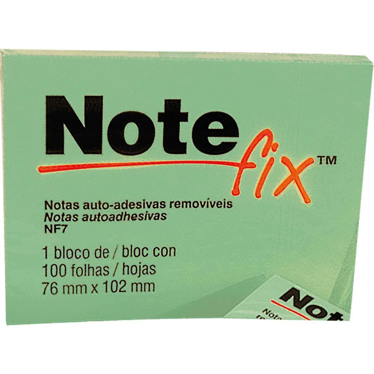 Bloco Adesivo 3M Note Fix Nf7 076 x 102 mm 100 Fls Verde - Bloco ...