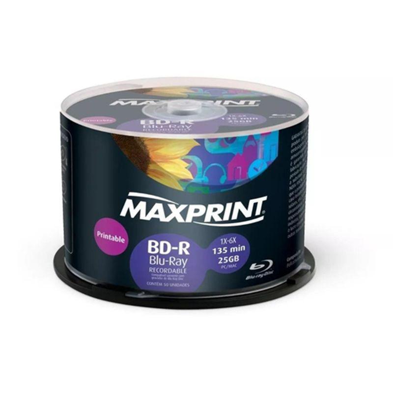 Blu-ray Maxprint 4x 25gb Printable - 50 Unidades - Mídia Blu Ray ...