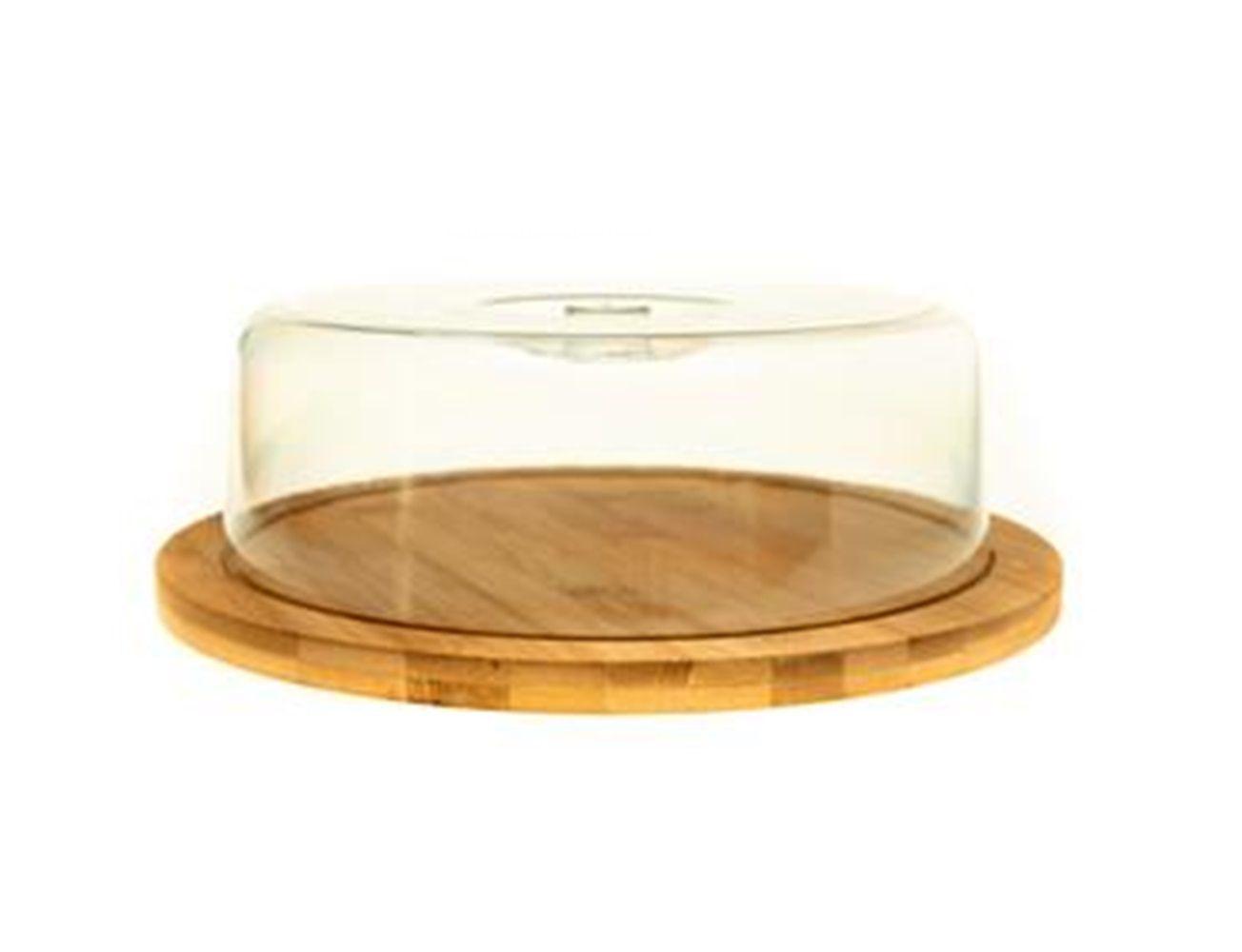 Boleira de Bambu com Cúpula Use Para Bolo ou Queijo - Abelhinha ...