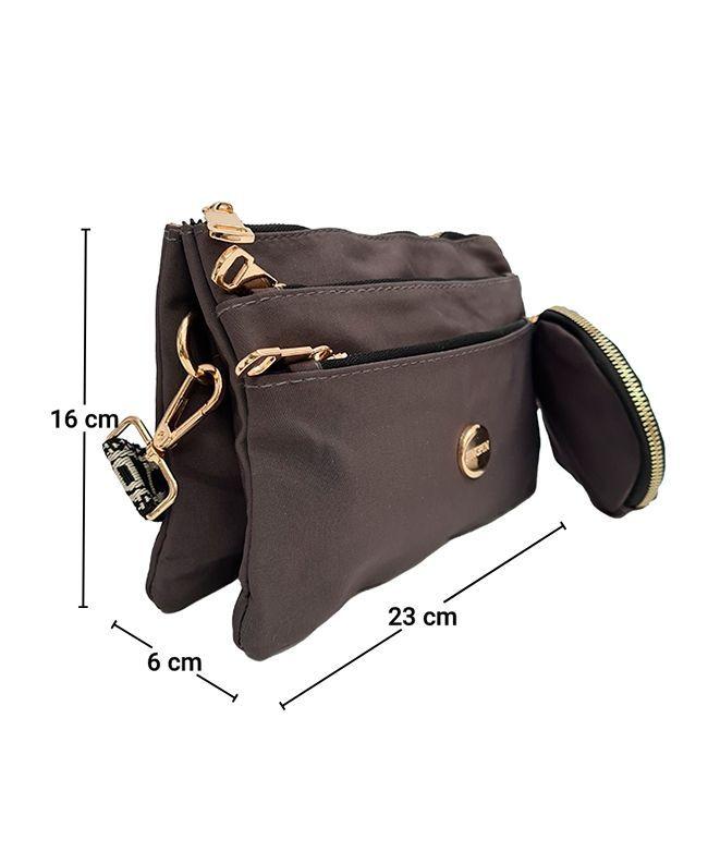 Bolsa transversal feminina leve com vários bolsos externos - Miss Dong ...