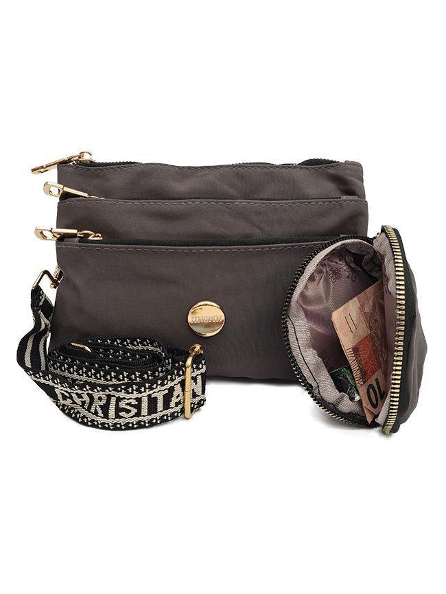 Bolsa transversal feminina leve com vários bolsos externos - Miss Dong ...