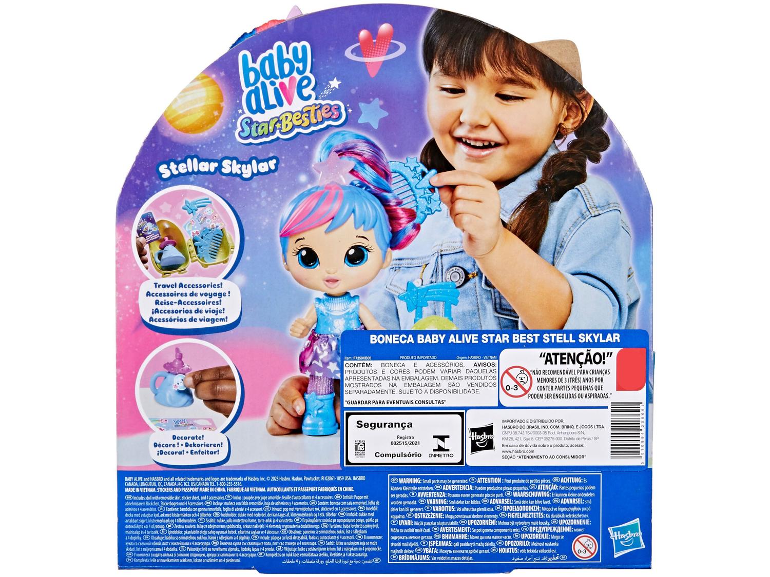 Boneca Baby Alive Star Besties Stellar Skylar com Acessórios Hasbro