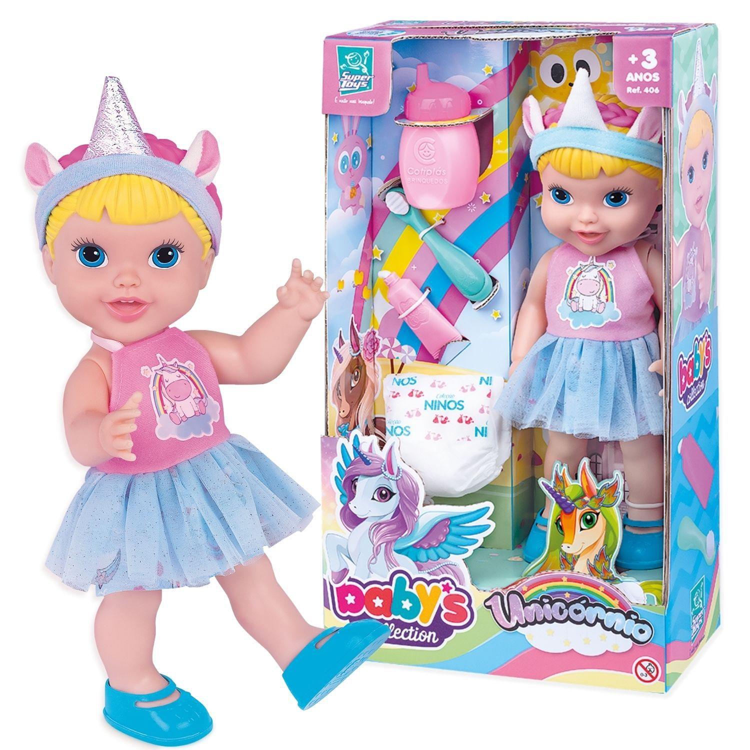 Boneca Baby's Collection Unicornio - Super Toys - Supertoys - Bonecas ...