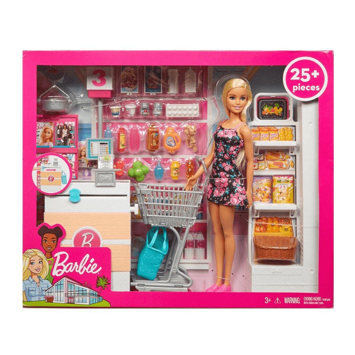 Boneca Barbie Articulada Supermercado de Luxo Mattel FRP01 - Playsets ...