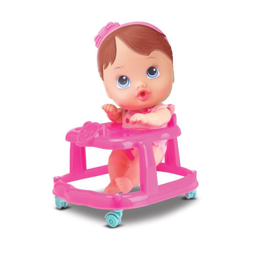 Boneca Bebe Little Morena Com Andador Que Gira - Divertoys - Boneca ...