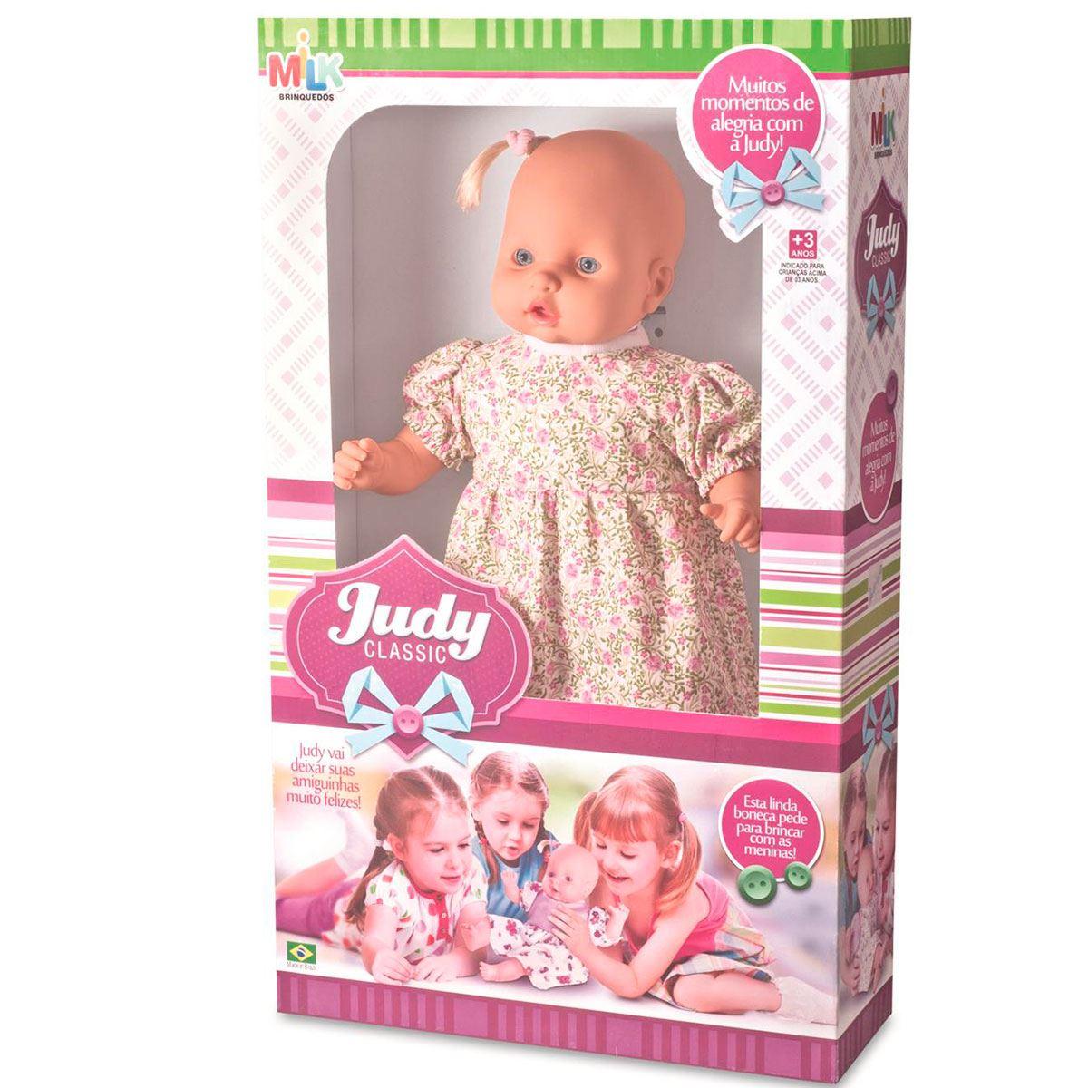 Boneca Bebezinha Judy Classic 45cm Milk Brinquedos - Milk - Brinquedos ...