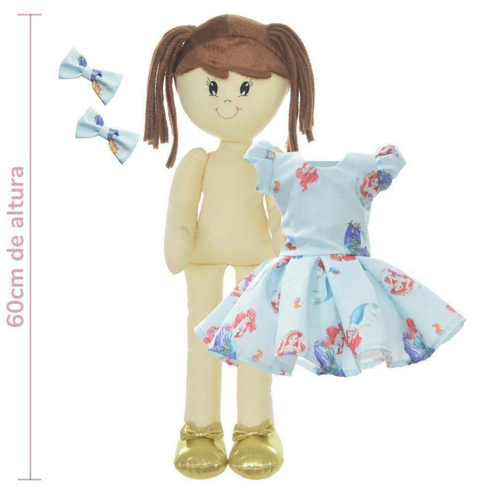 Boneca de Pano Mari com Roupa tema pequena sereia Ariel - Moderna ...