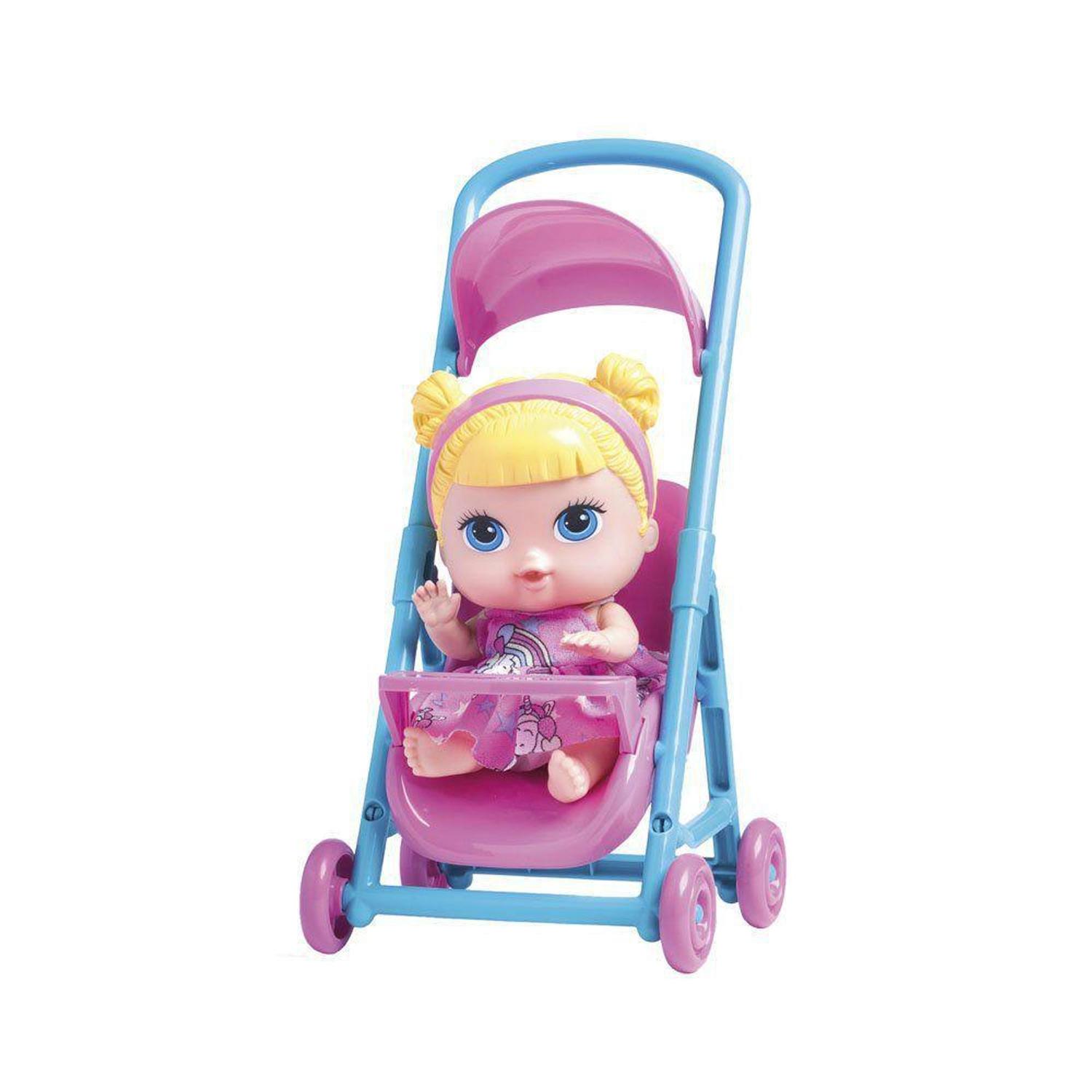 Boneca Mini Babys 18cm Com Carrinho 338 - Super Toys - Bonecas ...
