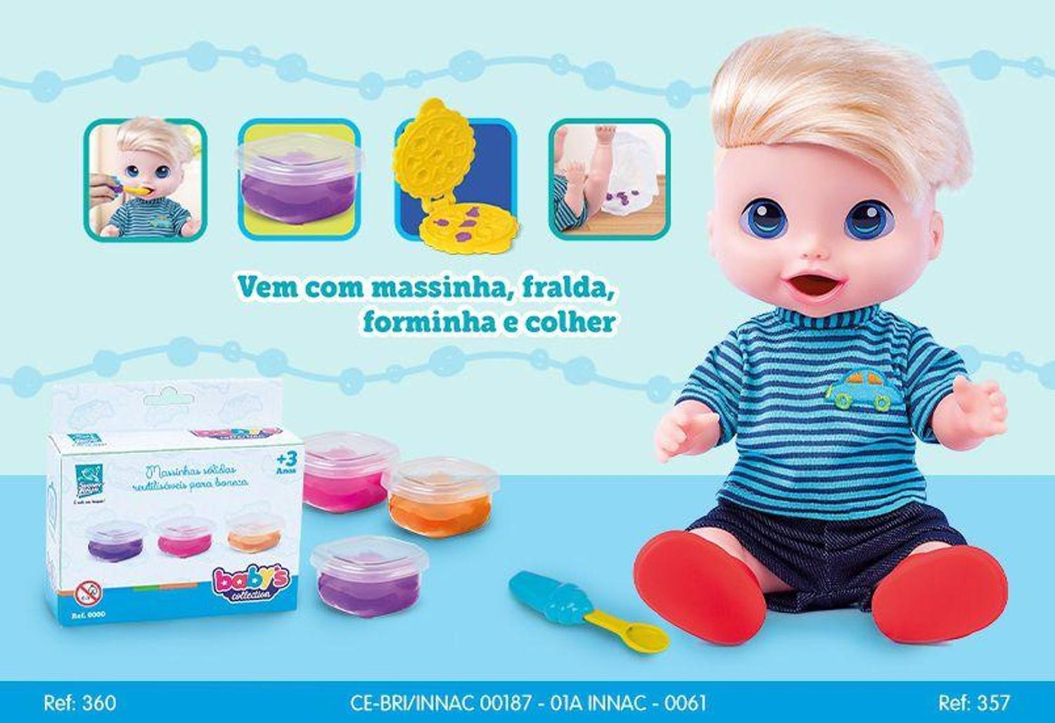 Boneco Baby's Collection Comidinha Menino 357 - Super Toys - Supertoys ...