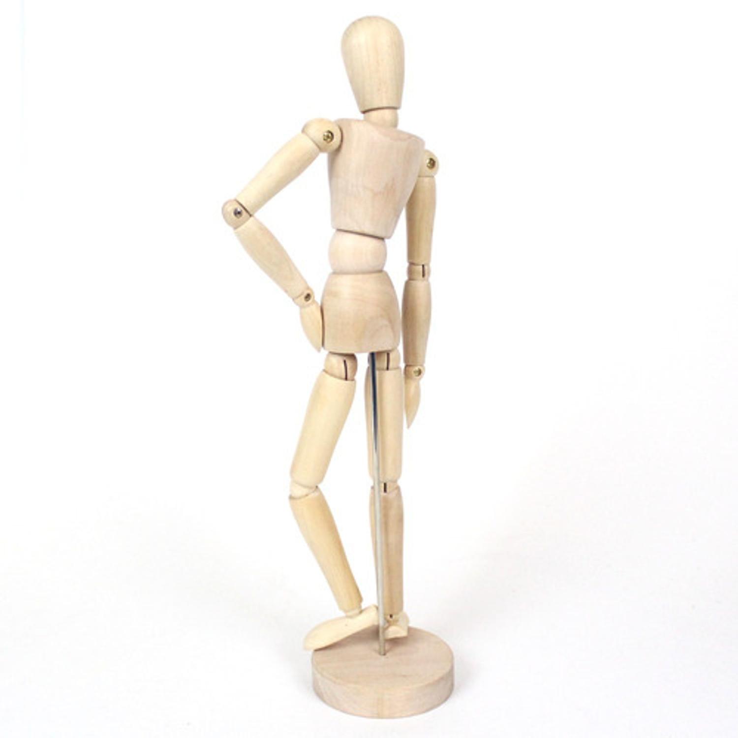 Boneco Manequim Articulado 30cm Madeira Clara - Gold Luxor - Bonecos ...