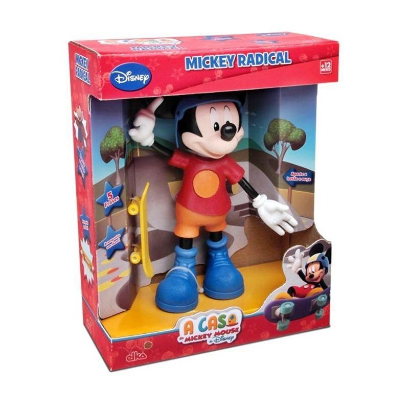 Boneco Mickey Disney C/ Som Skate E Capacete 900 - Elka Brinquedos ...