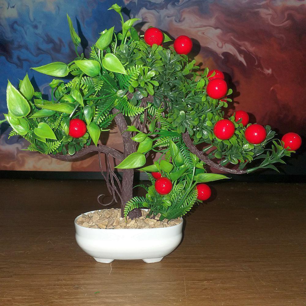 Bonsai Artificial Etéreo Órion Fruta Vermelha Vaso Oval - Lar Dos ...