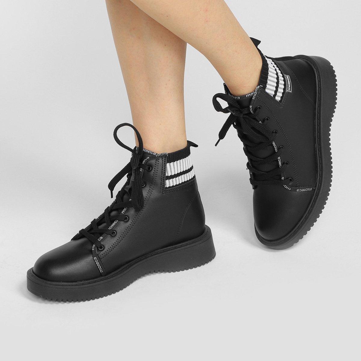 Bota Coturno Cano Curto Moleca Elástico Feminina - Coturno Feminino ...