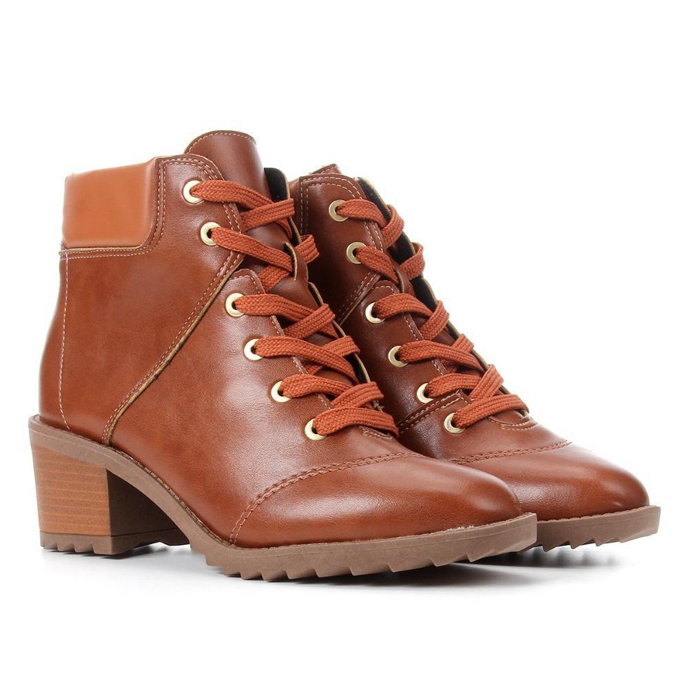 Bota Coturno Moleca Salto Médio Feminina - Coturno Feminino - Magazine ...