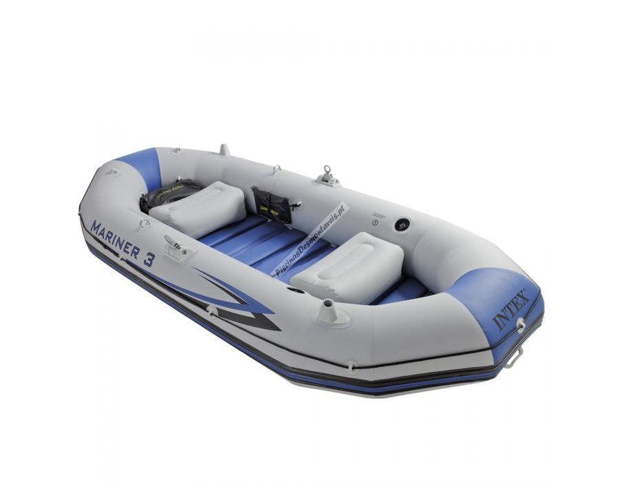 Bote Inflável Intex Mariner 3 C/ Par Remos Bomba Barco Pesca e Suporte ...