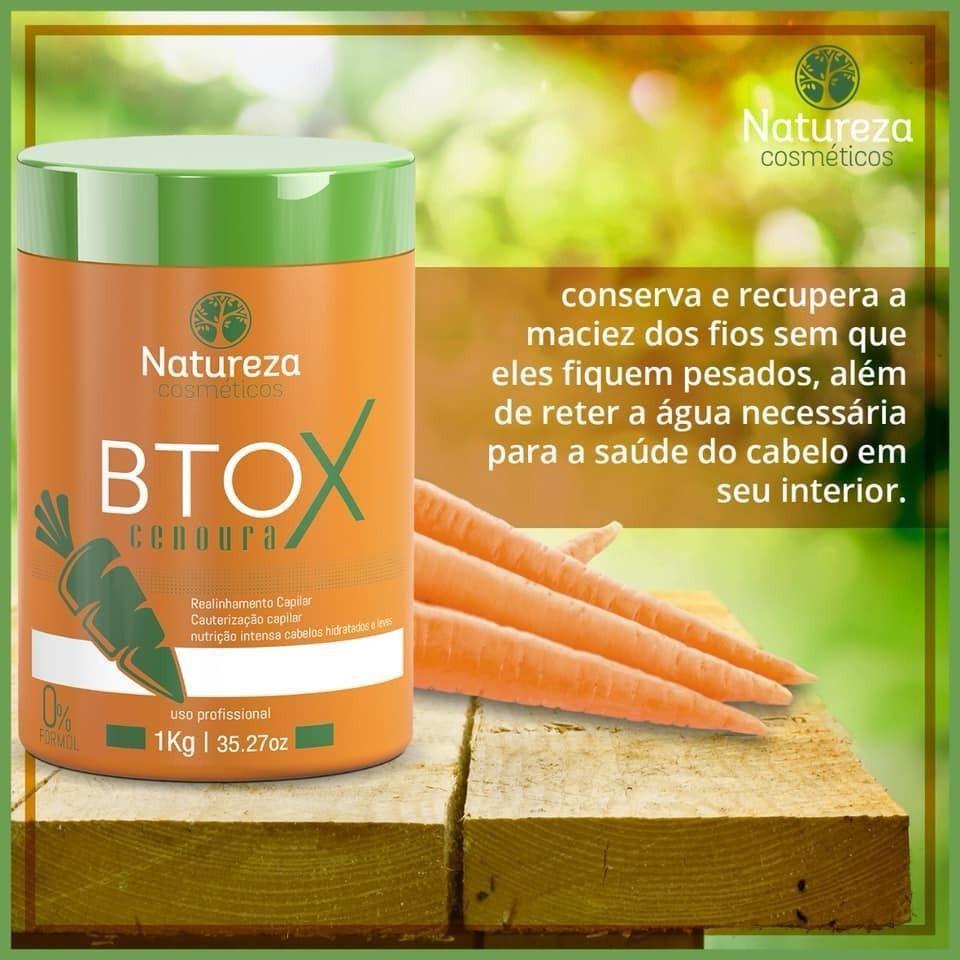 Botox De Cenoura Redutor De Volume Sem Formol Natureza Cosméticos 1kg