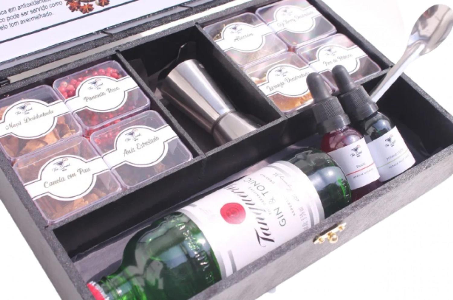 Box Gin tanqueray + Especiarias + 2 Xarope + Dosador + Colher - The ...
