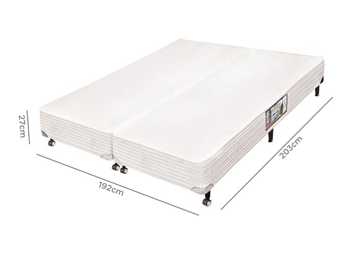 Box para Colchão King Size Castor Bipartido - 27 cm de Altura Kingdon - Base para Cama Box King ...