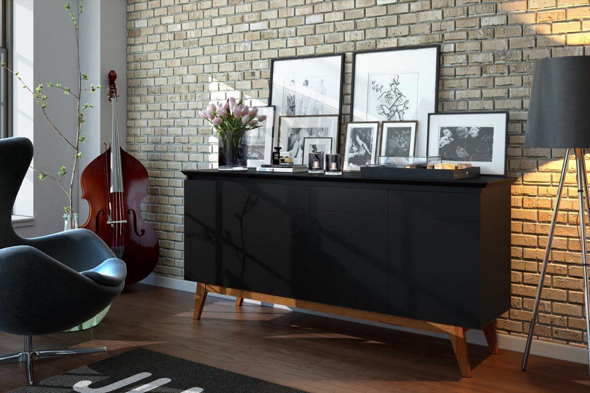 Buffet Classic Preto - Imcal Móveis - Buffet e Balcão para Sala de ...