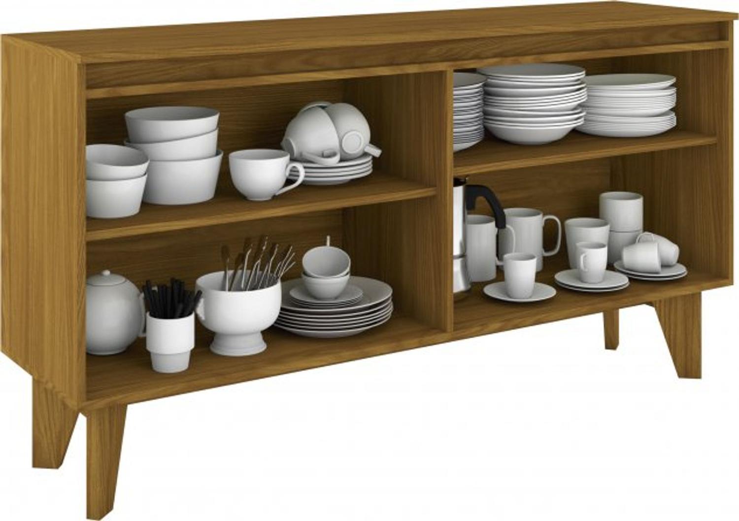 Buffet Quartzo 4 Portas Henn Nature/Off White - Buffet e Balcão para Sala de Jantar - Magazine Luiza