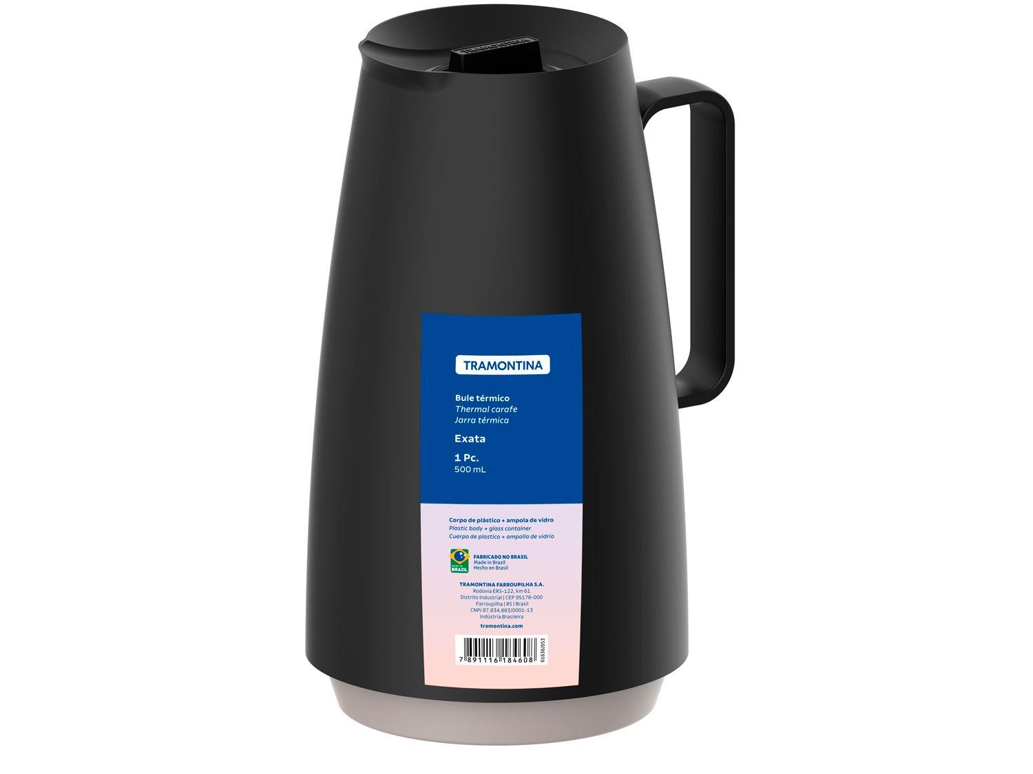 Bule de Chá e Café de Plástico Preto 500ml Tramontina Exata